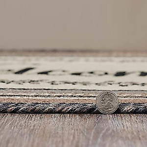 VHC Brands Floral Vine Jute Half Circle Welcome Mat w/Pad 19.5x36