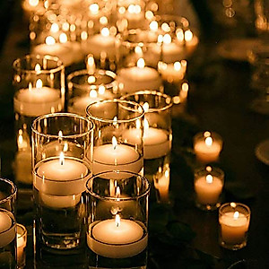 Floating Candles 2” 6 Hour White Unscented Dripless Wax Discs, Floating Candles for centerpieces, Cylinder Vases, Wedding, Party, Pool, Holiday