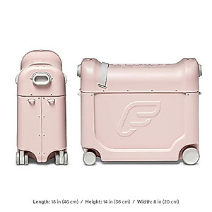 JetKids by Stokke BedBox, Pink Lemonade - Kid's Ride-On Suitcase & In-Flight Bed - Help Your Child Relax & Sleep on the Plane - Approved by Many Airlines - Best for Ages 3-7