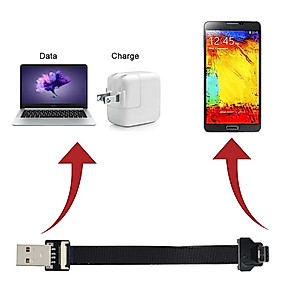 xiwai 0.5M Up Down Angled USB 2.0 Type-A Male to USB-C Type-C Male Data Flat Slim FPC Cable for FPV & Disk & Phone