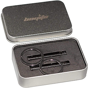 bayite Survival Drilled Ferrocerium Flint Fire Starter Rod with Keychain Ring 2 Inch Pack of 2