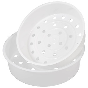 Angoily 2pcs Plastic Steaming Rack Steamer Basket 2.74ft Plastic Steaming Stand Steam Basket for 8.86in Rice Cooker Warmer Kitchen Cookware (White)