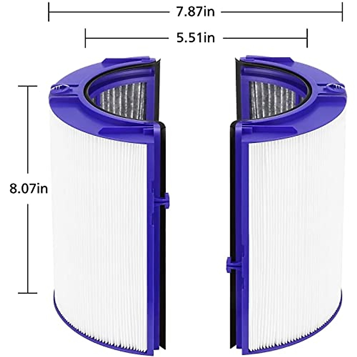 Replacement Hepa Filter Compatible with Dyson PH01 PH02 HP06 TP06 HP07 TP07 HP09 TP09 Air Purifier,True HEPA+Carbon Filter Set（2 in 1） for Dyson Pure Cool Hot Air Purifier,Compare to Part 970341-011