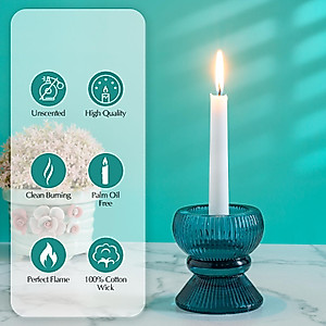 Hausware 36 Pack White Taper Candles, 8 Hour Burn Time,Unscented Dripless and Smokeless, 10 inch Elegant Premium Quality Dinner Candle for Home Décor, Restaurant, Wedding, Party Candlesticks