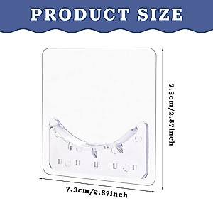 Adhesive Shower Curtain Rod Holder, 6 Pcs Transparent Shower Rod Tension Holder for Wall, No Drilling Shower Pole Holder Wall Mount Shower Curtain Brackets