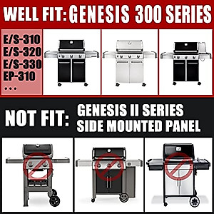 PatioGem 17.5 Inch 7620 Flavorizer Bars Fits for Weber Genesis 300 Series, Genesis E310 Parts, Fits for Weber Genesis E310 Grill Parts, Genesis E310 Flavorizer Bars