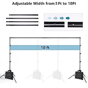 Backdrop Stand 8.5x10ft, ZBWW Photo Video Studio Adjustable Backdrop Stand for Parties, Wedding, Photography, Advertising Display with 12 pcs Balloons