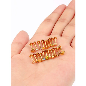 Blulu 20 Pcs 16g Stainless Steel Nose Studs Straight Nose Rings Body Piercing Jewelry 20 Styles for Women Men