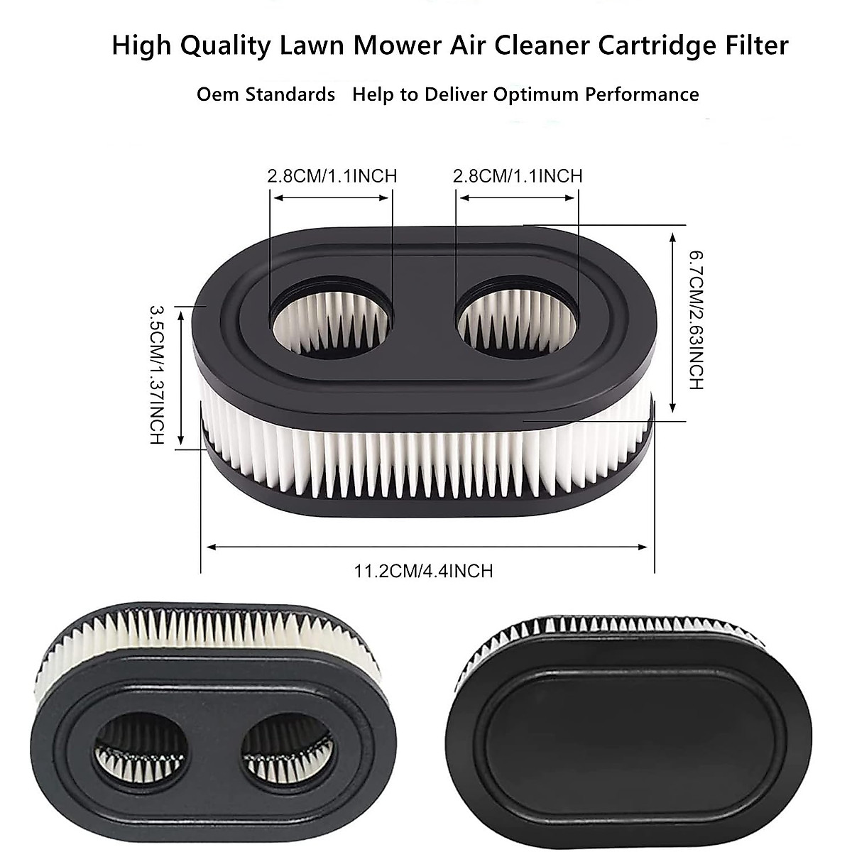 Air Filter for Toro Recycler 22 inch 20332 20333 20334 20339 20340 lawn mower (2 air filters, 1 spark plug, 1 spring)