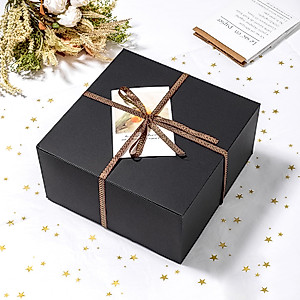 Mcfleet Black Gift Boxes with Lids 10x10x5 Inches 10 Pack Groomsmen Proposal Cardboard Gift Box for Presents, Christmas, Wedding, Graduation, Holiday, Birthday Craft Present Packaging