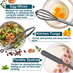 Silicone Kitchen Utensils Set Utensilios de Cocina Cucharas de Silicona Para Cocina 33Pcs Silicone Cooking Utensils Set for Nonstick Cookware Dishwasher Safe (Grey)