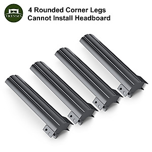 Yicensen 24 Inch High Queen Bed Frame Rounded Corner No Box Spring Needed, Heavy Duty Metal Queen Size Platform Bed Frame, Easy Assembly, Noise Free, Black