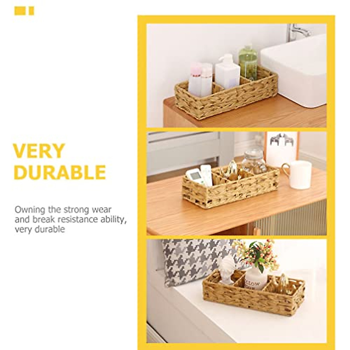 STOBAZA Coffee Station Organizer Coffee Bar Box Countertop Sugar Holder Tea Bag Storage Bin Cosmetics Sundries Organizer Caddy for Home Hotel Restaurant