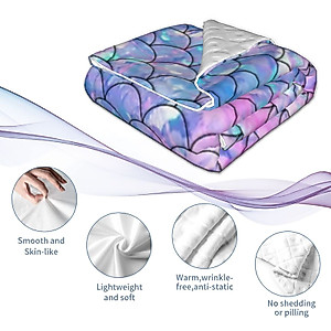 Mermaid Scales Baby Blanket for Girls Soft Plush Throw Blanket for Baby Girl, Toddler Newborn Nursery Bed Blanket Stroller Crib Shower Gift 40x30 Inches