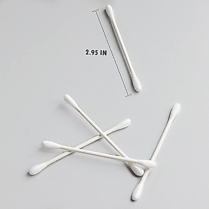 Hontry Stroe 50pcs Travel Pack Cotton Swabs with White Paper Stick, 8 Packs, Biodegradable, All Natural