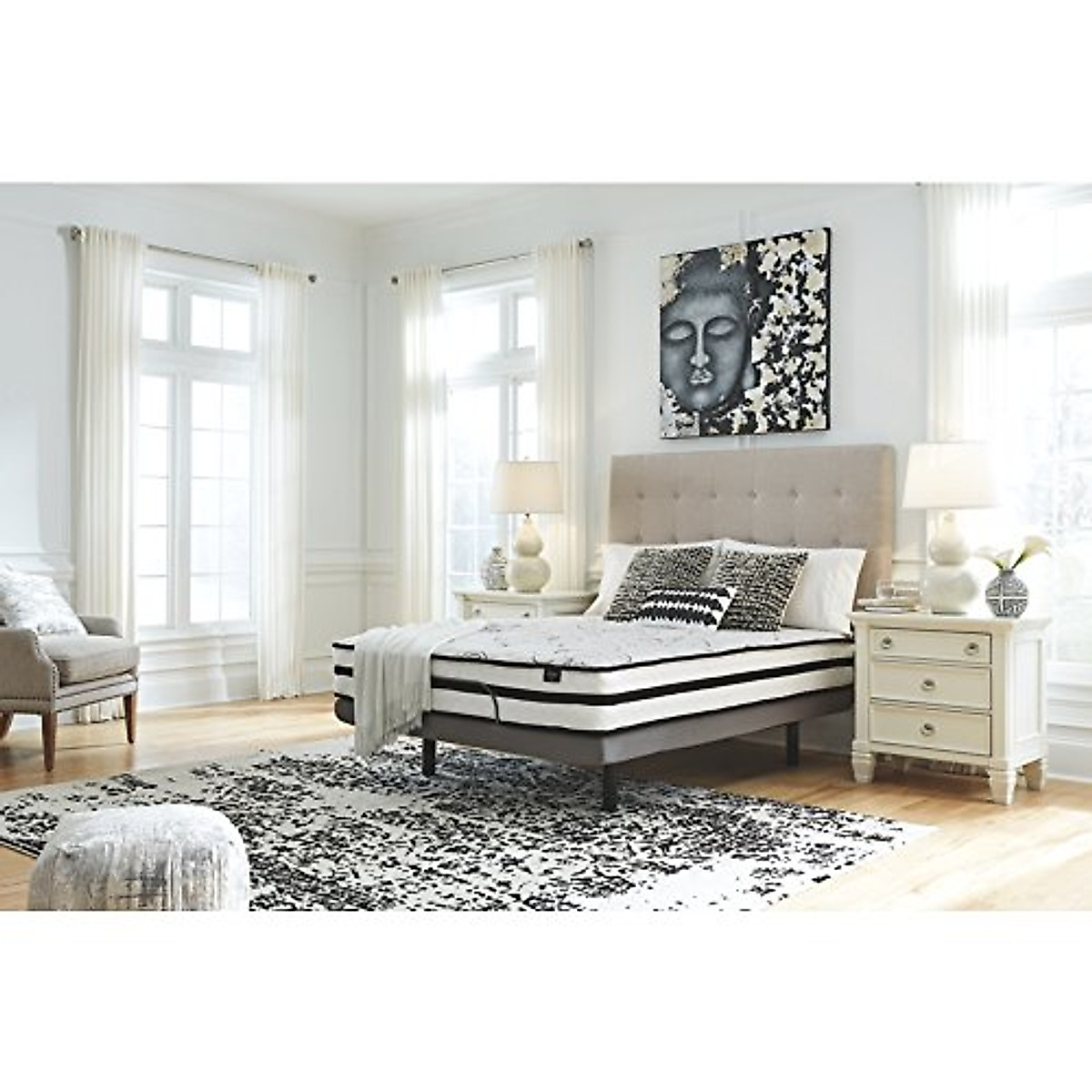Signature Design by Ashley Chime 10 Inch Medium Firm Hybrid Mattress, CertiPUR-US Certified Foam, Full