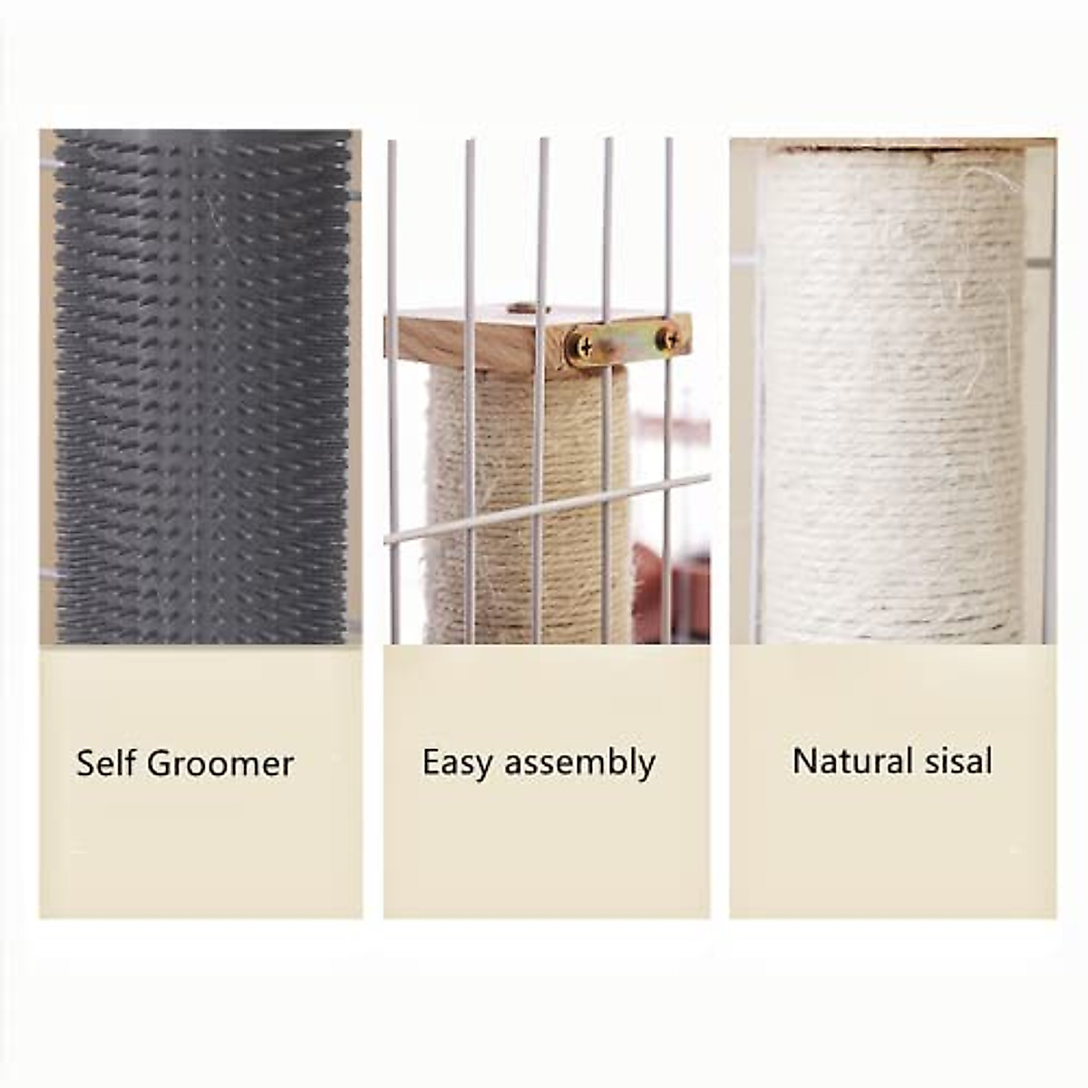 SHENGOCASE 2-Pack Cat Scratching Post for Crate Cage, Cage Mounted Scratching Post with Self Groomer and Massager, Cage Scratcher Pole, Cat Cage Kennel Crate Playpen Accessories Toys