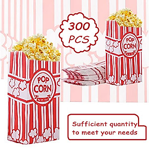 300 Pieces 1 oz Popcorn Paper Bags Small Pop Corner Bags Individual Servings for Popcorn Machine Party Disposable Pop Corn Storage Bag