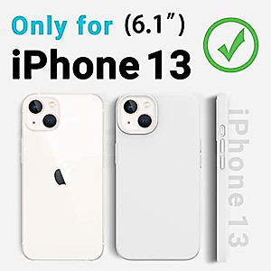 AOTESIER Designed for iPhone 13 Case, [Silicone Ultra Slim Thin Series], Full Body Shockproof Protective Phone Case with Soft Anti-Scratch Microfiber Lining Cover iPhone 13, 6.1 inch, White
