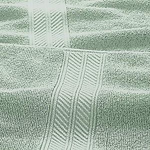 Modern Threads Trefoil Filigree 6-Piece Reversible Yarn Dyed Jacquard Towel Set - Bath Towels, Hand Towels, & Washcloths - Super Absorbent & Quick Dry - 100% Combed Cotton