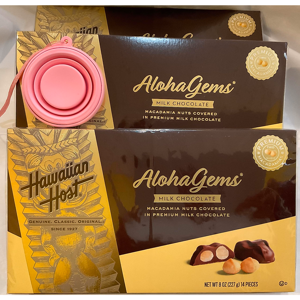 Hawaiian Host Aloha Gems 24 OZ Macadamia Nuts Covered in Premium Chocolate