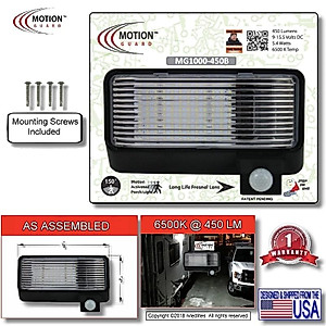 MOTION-GUARD, MG1000-450B, RV Motion Sensor Light, 12 Volt, Exterior Mounted Motion Sensor Bright LED Porch Utility IP65 Flood Light with Battery Monitoring sensor and EMI Suppression, USA Designed