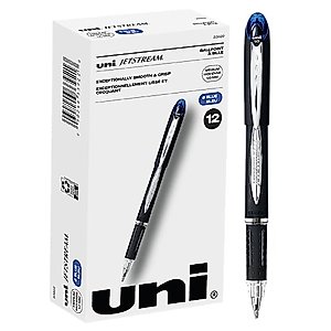 Uniball Jetstream Stick Pen 12 Pack, 1.0mm Medium Blue Pens, Wirecutter Best Pen, Ballpoint Pens, Ballpoint Ink Pens | Office Supplies, Ballpoint Pen, Colored Pens, Fine Point, Smooth Writing Pens