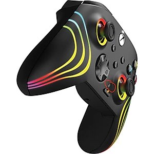PDP Afterglow Wave Wired LED Controller for Xbox Series X|S/Xbox One/PC, RGB Lights, Customizable/App Supported - Black