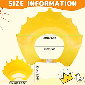 Baby Shower Cap Shield,Adjustable Silicone Bathing Hat,Cute Crown Shape Shampoo Hat,Soft Shower Protection Hat,Funny Hair Washing Shield,Bath Cap Visor Cap for Toddlers Kids Baby Children (Yellow)