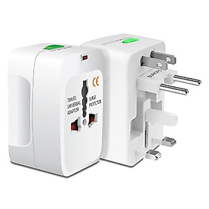 Travel Adapter, Universal All-In-One Worldwide International Travel Plug Converter-USA EU AUS/NZ UK Europe Asia And Works on All Country