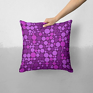 iiRov Purple Circles Pattern - Custom Decorative Home Decor Indoor or Outdoor Throw Pillow Cover for Sofa, Bed or Couch Cushion (Pillow CASE Cover ONLY)
