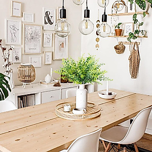 Dehoxara Artificial Boxwood 6 Bundles, Artificial Greenery Stems Fake Outdoor Plants UV Resistant No Fade Desk Plant for Home Office Bathroom Garden Porch Hanging Planter Window Box Decorating