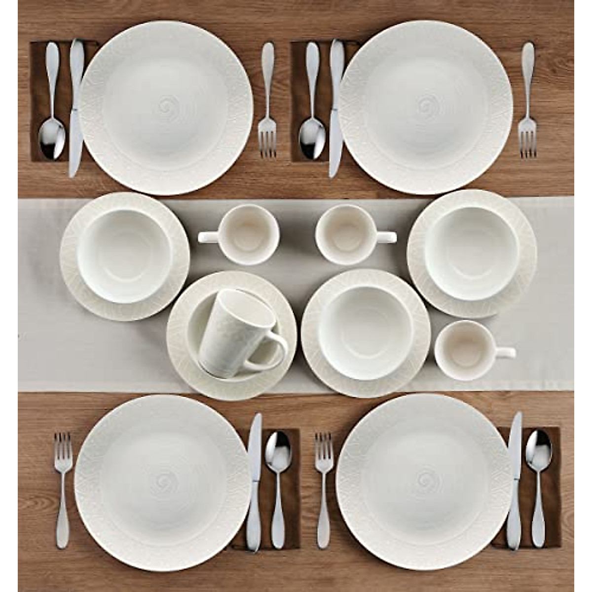 Pfaltzgraff Vera 16 Piece Dinnerware Set, Service for 4, Cream