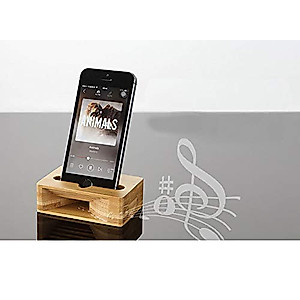 UnnFiko Wooden Sound Amplifier Stand Holder for iPhone, Natural Loudspeaker Mini Megaphone Cell Phone Stand (Square)