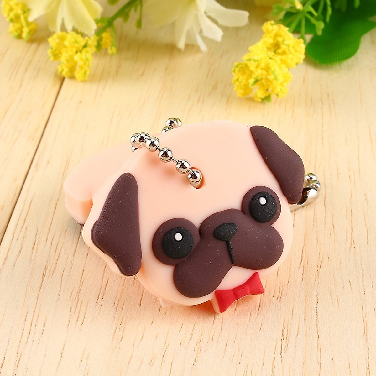 Milltrip Cartoon Key Cover, Key Covers Super Funky Dog with Red Bowtie Key Key Identifier Key Covers
