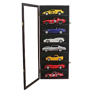 1/24 - 1/18 Scale Diecast Wheels Model 8 Cars Display Case Cabinet Holder Holds - Mahogany Finish (Mahogany Finish)