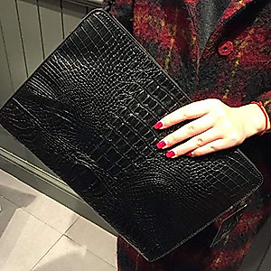 ZLM BAG US Oversized Crocodile Pattern Leather Handbag Purse for Women Envelope Evening Bag Clutch Wallet Purse