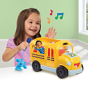 Blue's Clues & You! Sing-Along School Bus with Josh and Blue Figures, Includes Microphone and Plays 3 Songs, Kids Toys for Ages 3 Up by Just Play