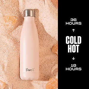 S'well Stainless Steel Water Bottle 17 Fl ounces Himalayan Salt Triple-Layered Vacuum-Insulated Containers Keeps Drinks Cold for 36 Hours and Hot for 18 BPA-Free Perfect for On the Go