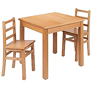 Flash Furniture Kyndl Kids Natural Solid Wood Table and Chair Set for Classroom, Playroom, Kitchen