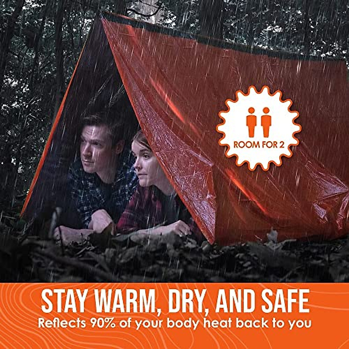 Go Time Gear Life Tent Emergency Survival Shelter – 2 Person Emergency Tent – Use As Camping Tent, Survival Tent, Emergency Shelter, Tube Tent, Survival Tarp - includes Survival Whistle & Paracord