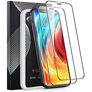 TORRAS Diamond Shield Screen Protector for iPhone 12 Pro /12 with Strengthened Edge [Military-Grade Protection] Tempered Glass for iPhone 12/12 Pro, Anti-Fingerprint, Durable, Smooth, 2 Pack, 6.1"