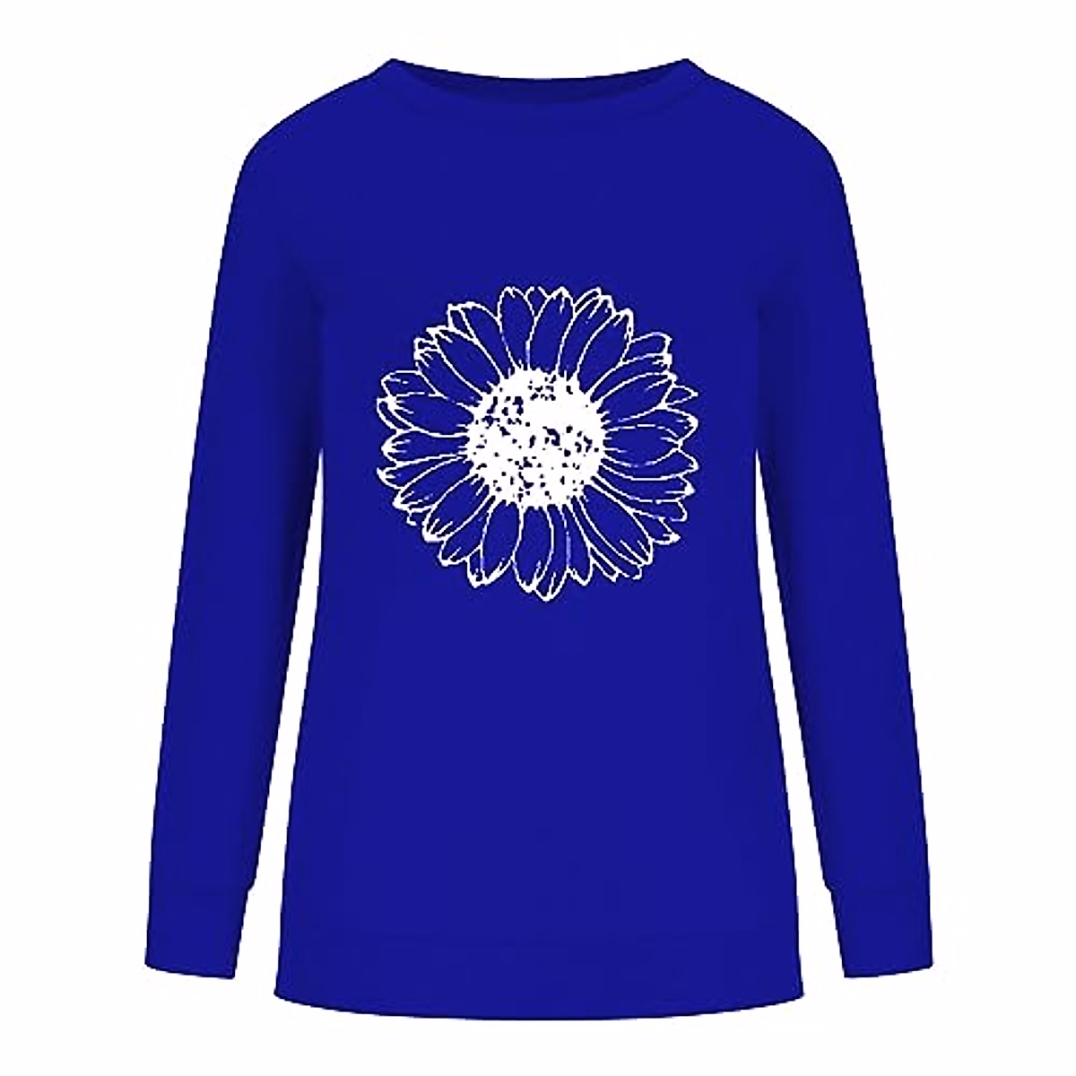 Light Sweaters For Women Fall 2023 Winter Sudadera de cuello redondo para mujer con diseño de girasol, estampado de manga larga jersey de otoño y primavera ED2-Dark Blue Medium