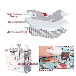 Kwang Min Llama Insulated Lunch Bag, Reusable Cooler/Organizer for Office,School,Picnic,Party,Beach.Durable fabric w/Water &Scratch Resistance,Light, EZ to Clean,Ideal Gift for BTS/Normal(Navy)