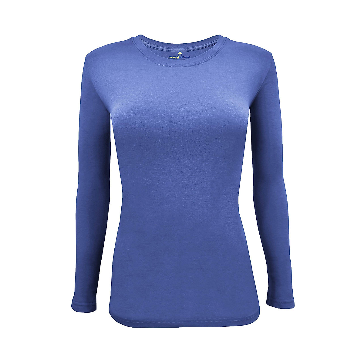 Natural Uniforms Women's Long Sleeve Tee Shirt Underscrub-2-Pack (Small, 2 Pack Ceil Blue)