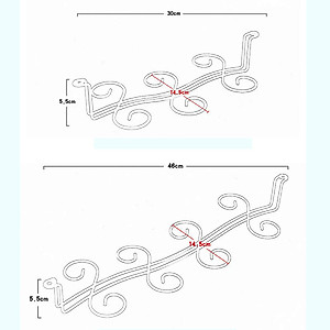 Wine Glass Rack Under Cabine,Glass Holder,Iron Metal Cup Hanger Cabinet Storage Shelf Organizer Goblet Hanging Rack for Bar Counter(Holds 8 Glasses)