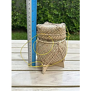 Small Bamboo Sticky Rice Box Storage Basket Container Multi-Purpose