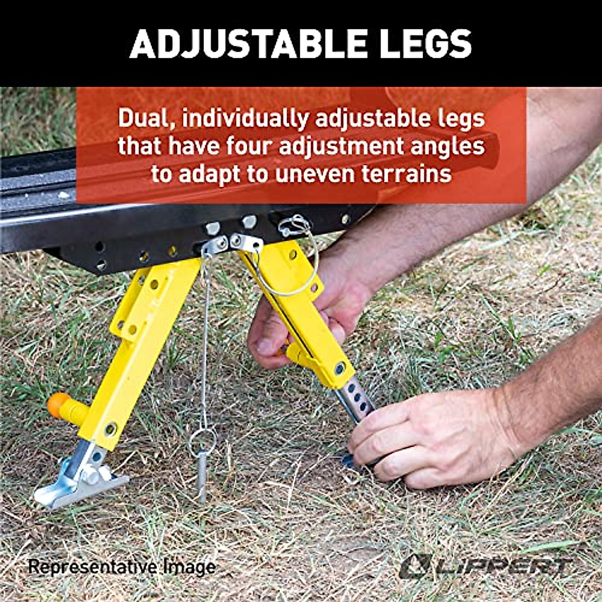 Lippert Solid Stance RV Step Stabilizer Kit for 5th Wheels, Travel Trailers and Motorhomes