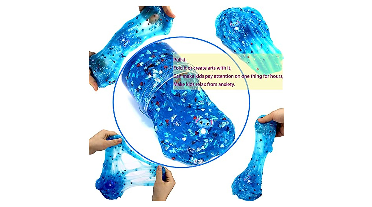 HFCHUPIN Blue Crunchy Crystal Slime - Super Soft Kids Toy