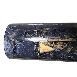 Moyishi Granite Look Marble Gloss Film Vinyl Self Adhesive Counter Top Peel and Stick Wall Decal 15.8"x118" (Dark Blue)